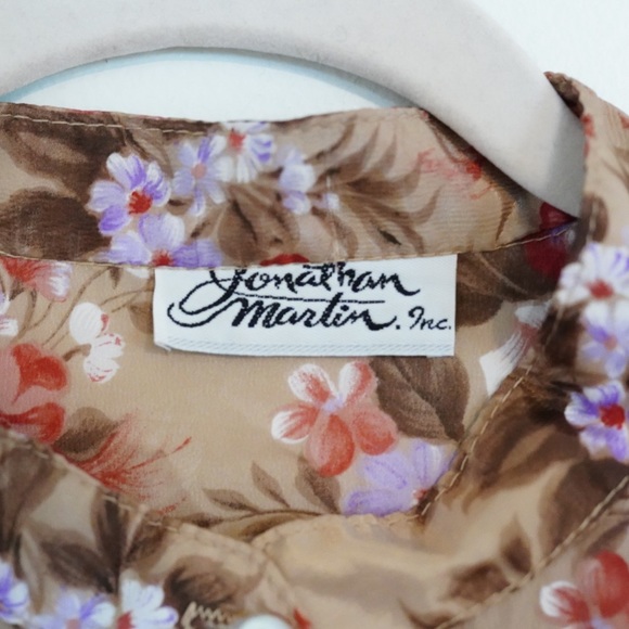Vintage | Tops | Vintage Jonathan Martin Floral Blouse | Poshmark